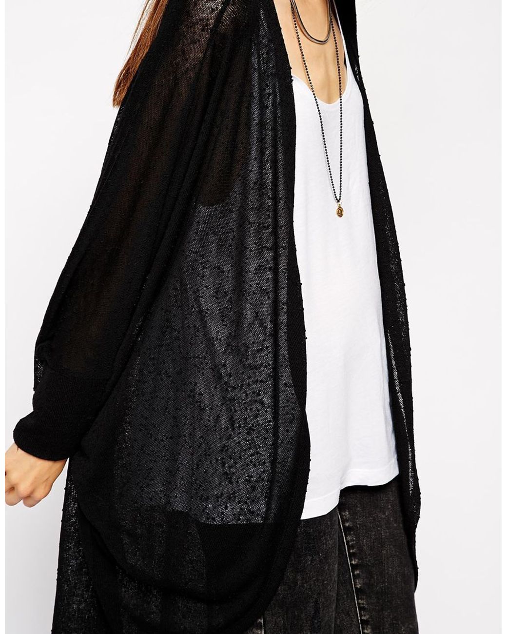 ASOS Cocoon Cardigan In Longline In Black Lyst