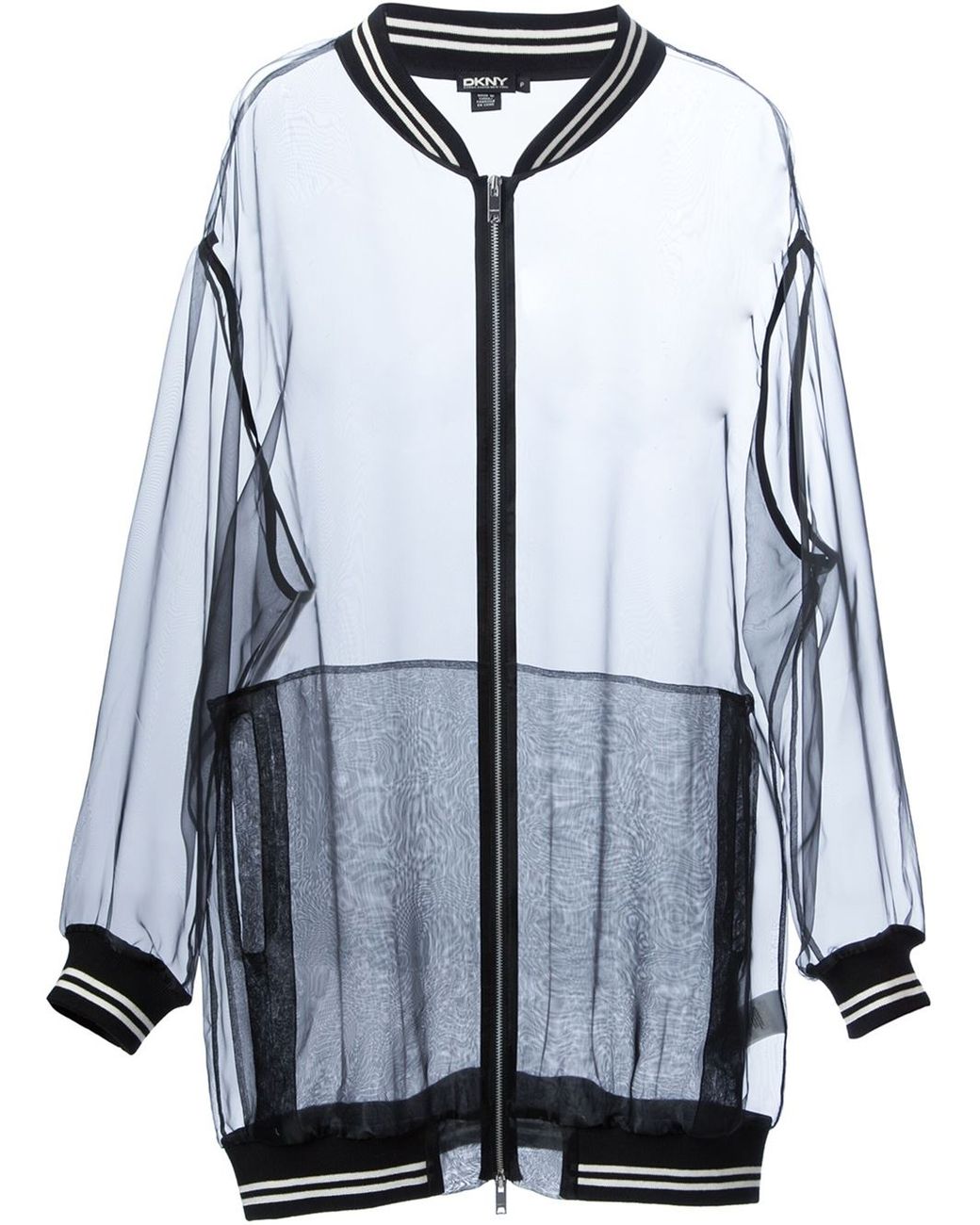 DKNY Transparent Bomber Jacket in Black | Lyst