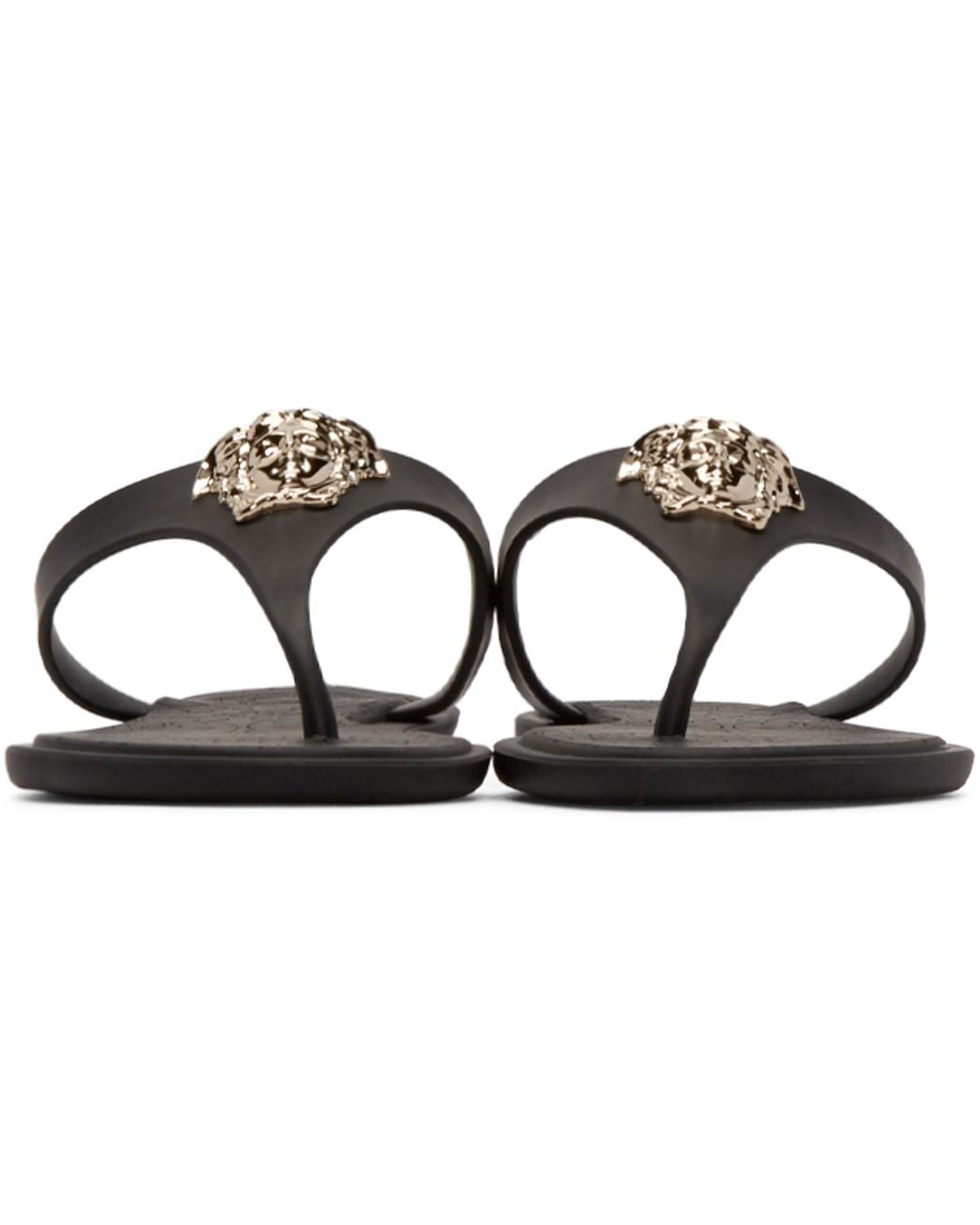 Versace Medusa Rubber Flip-Flops in Black | Lyst