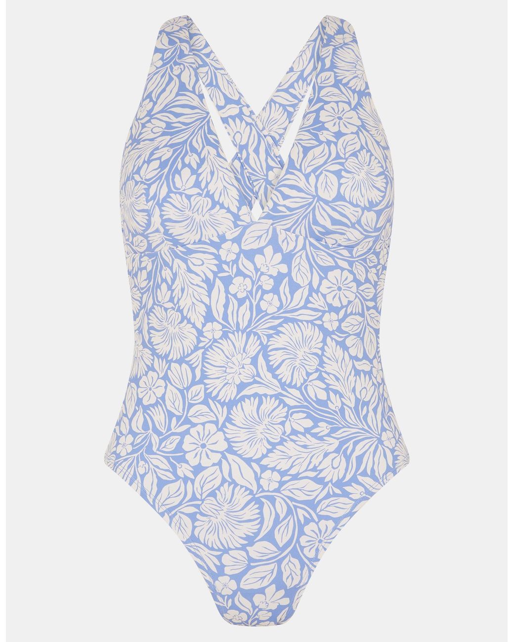 Accessorize Floral Print Cross-Back Swimsuit in Blue | Lyst UK