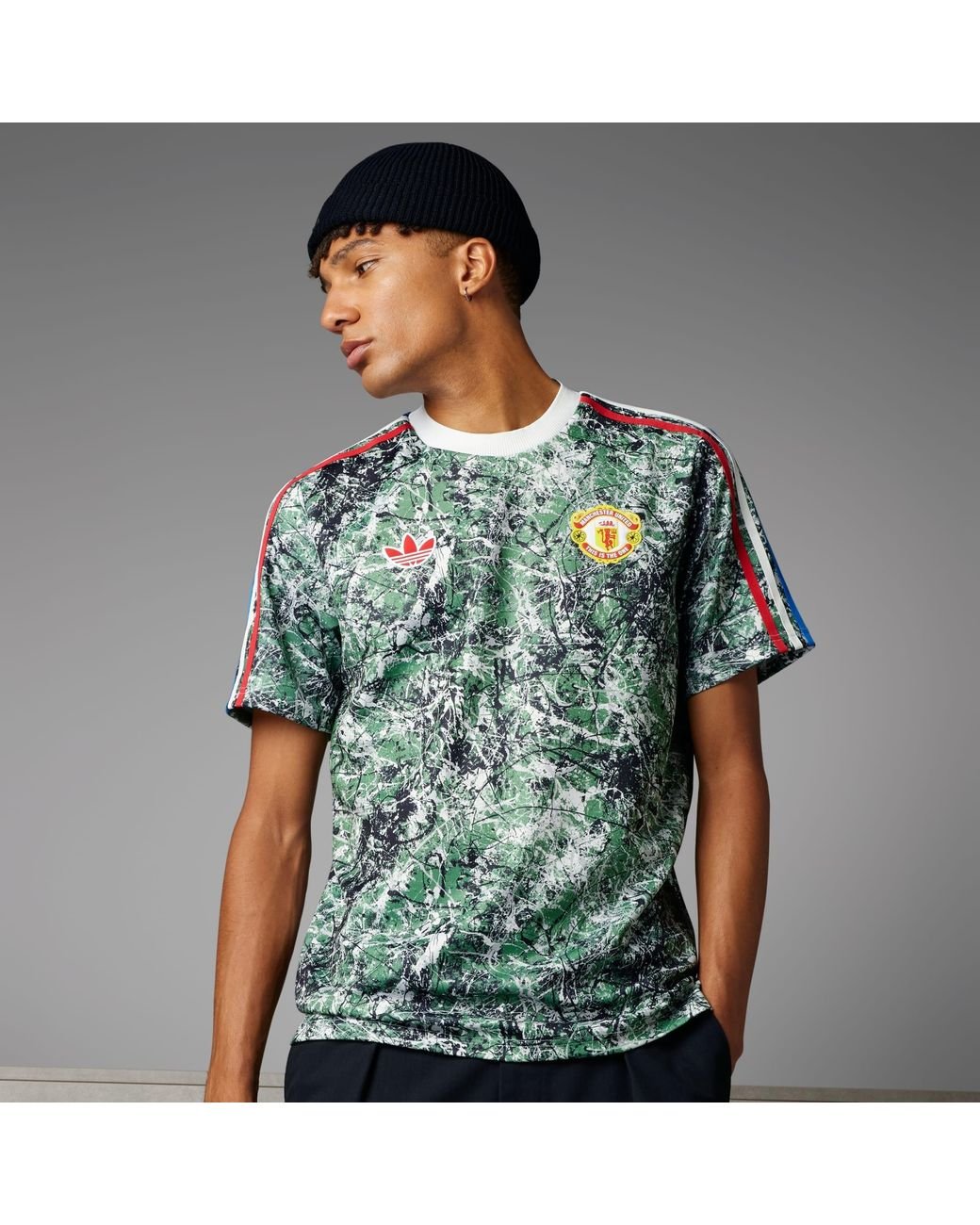adidas Manchester United Stone Roses Originals Icon Jersey in Green for ...