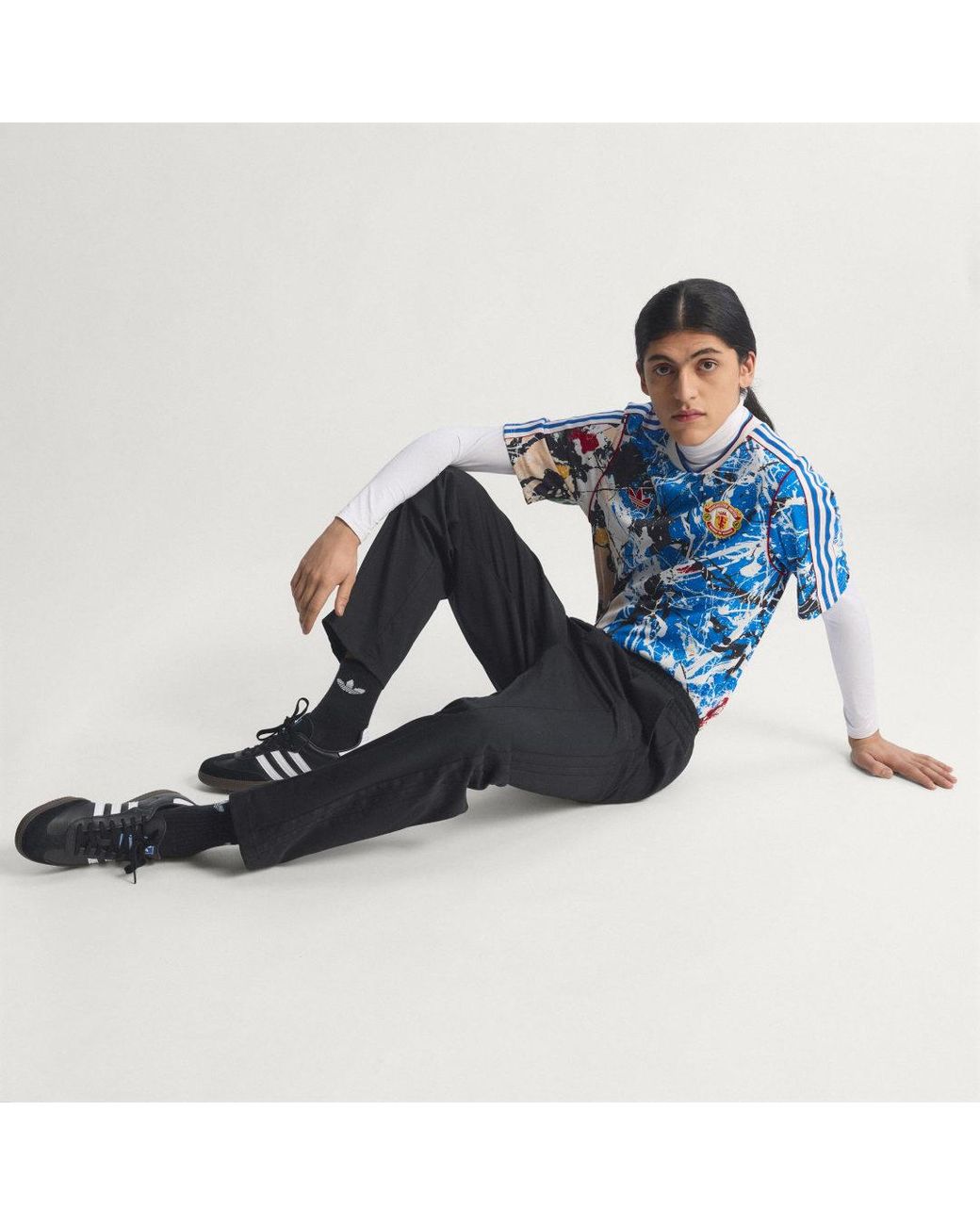 adidas Manchester United Stone Roses Jersey in Blue for Men | Lyst UK