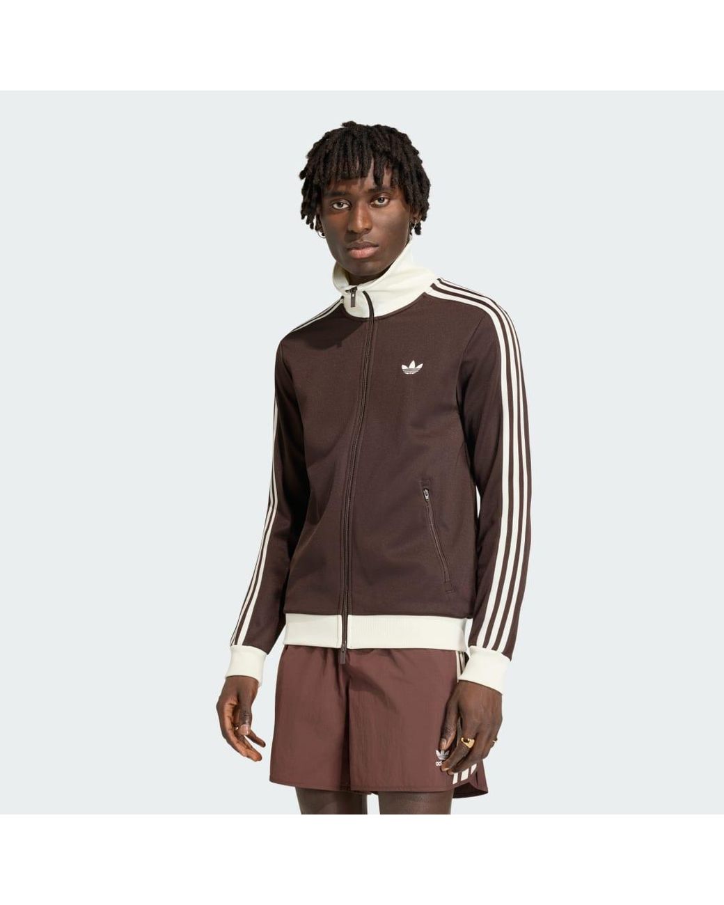 adidas Classic Track Top in Brown for Men | Lyst UK
