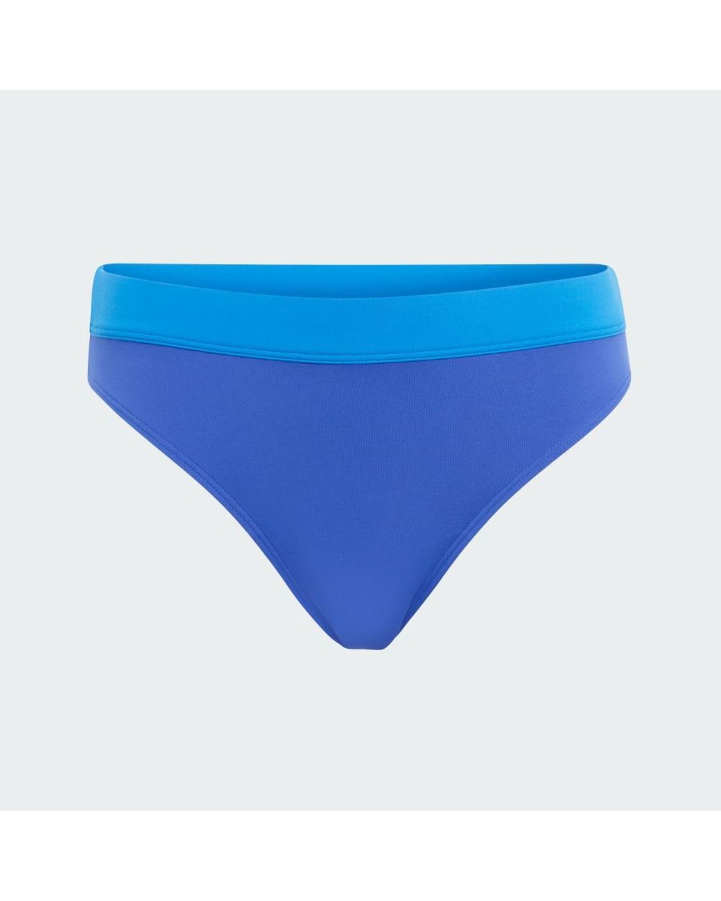 adidas Optimé Aqua Mid-Waist Bikini Bottom in Blue | Lyst UK