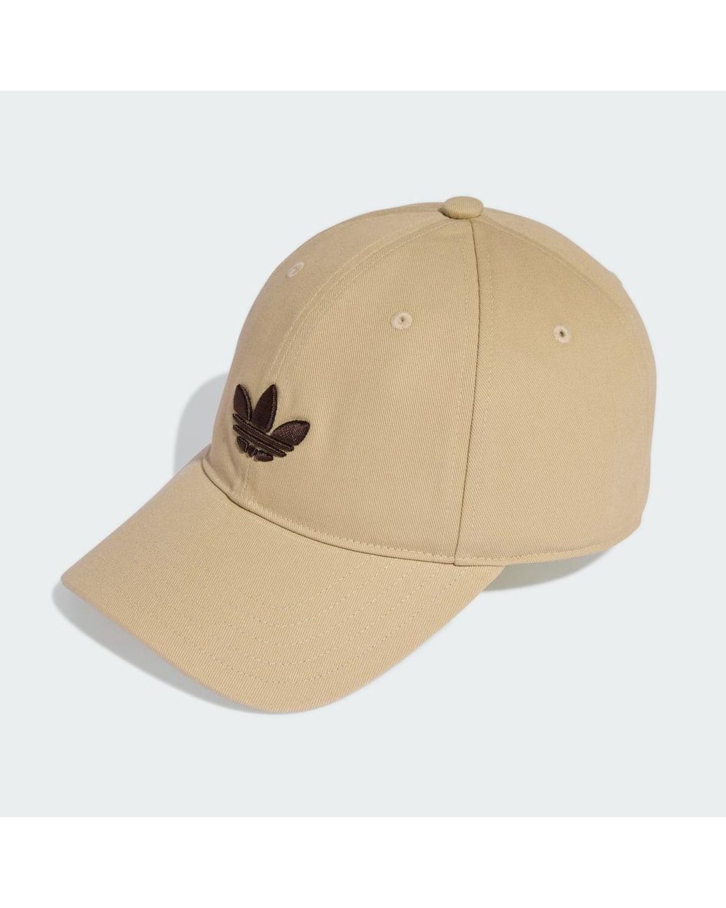 adidas Adicolor Classic Trefoil Baseball Cap in Natural | Lyst UK