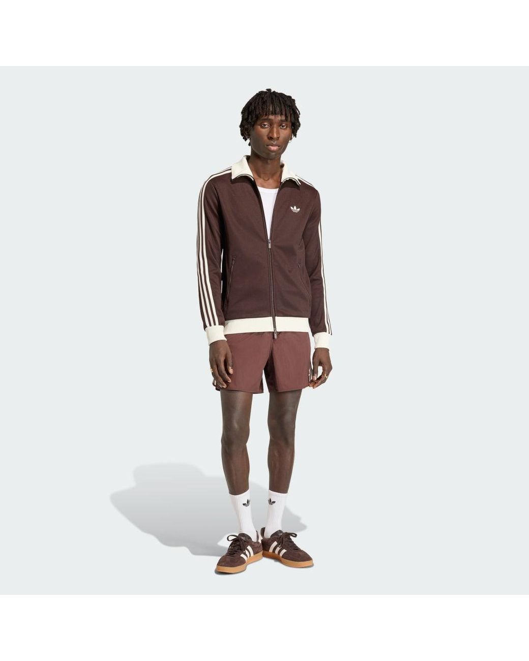 adidas Classic Track Top in Brown for Men | Lyst UK