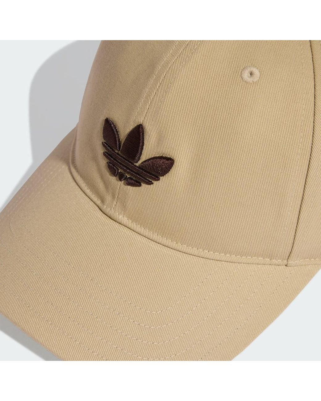 adidas Adicolor Classic Trefoil Baseball Cap in Natural | Lyst UK
