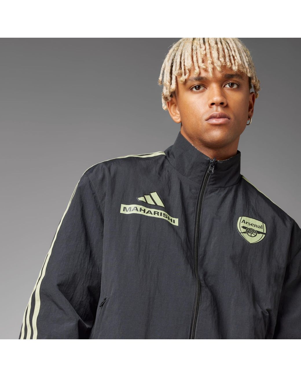 adidas Arsenal X Maharishi Anthem Jacket in Grey for Men adidas Arsenal X Maharishi Anthem Jacket in Grey for Men