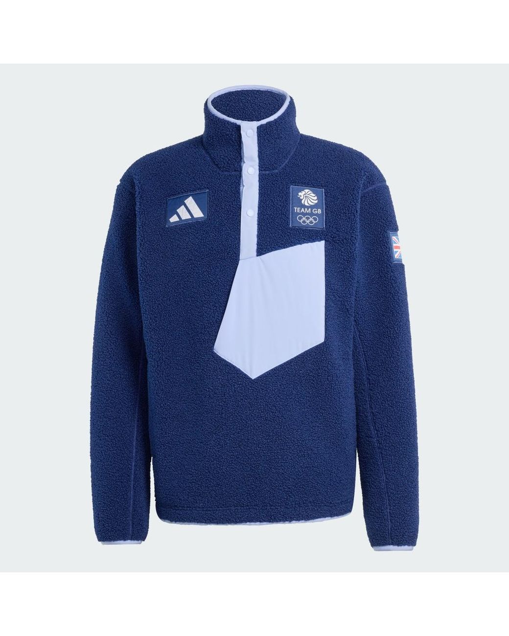 adidas Team Gb Pile Fleece Pullover in Blue for Men | Lyst UK