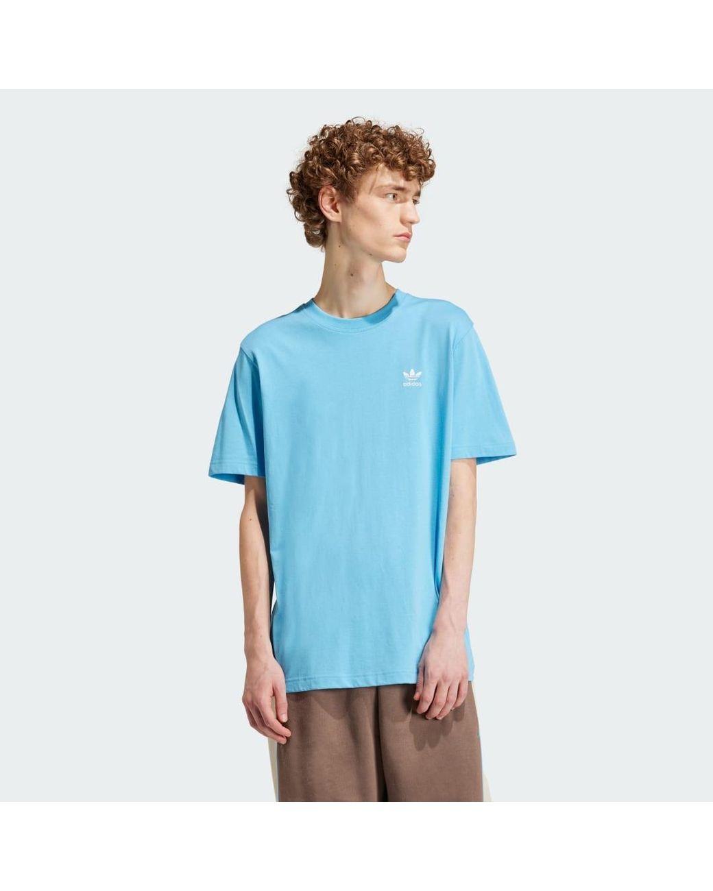 adidas Originals Trefoil Essentials Tee in Blue for Men | Lyst UK