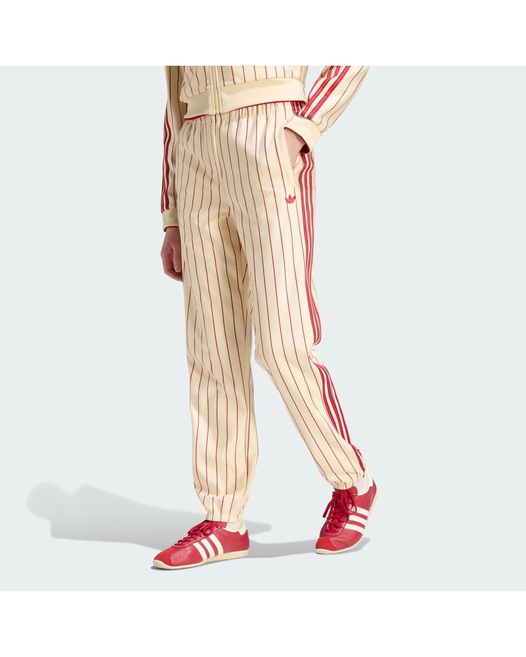 adidas Pinstripe Firebird Track Pant in Orange | Lyst UK