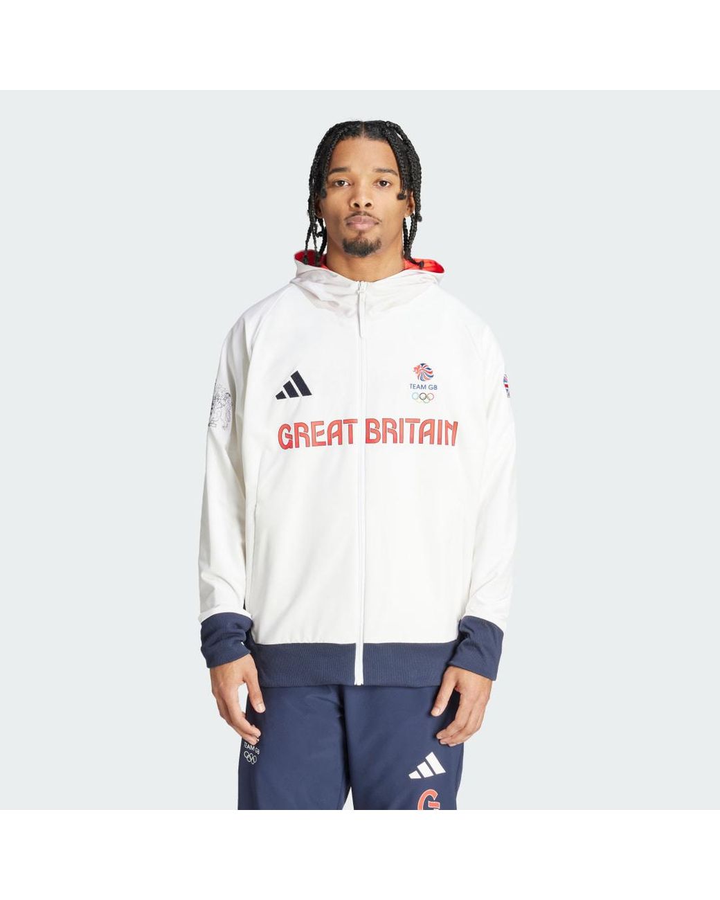 adidas Team Gb Podium Jacket in White for Men | Lyst UK