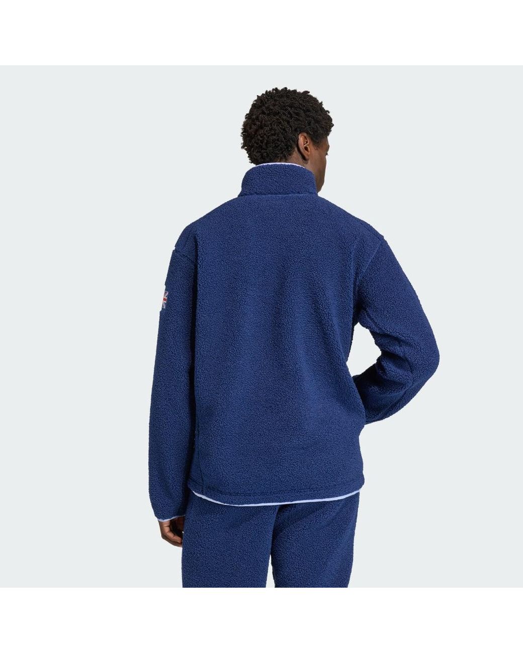 adidas Team Gb Pile Fleece Pullover in Blue for Men | Lyst UK