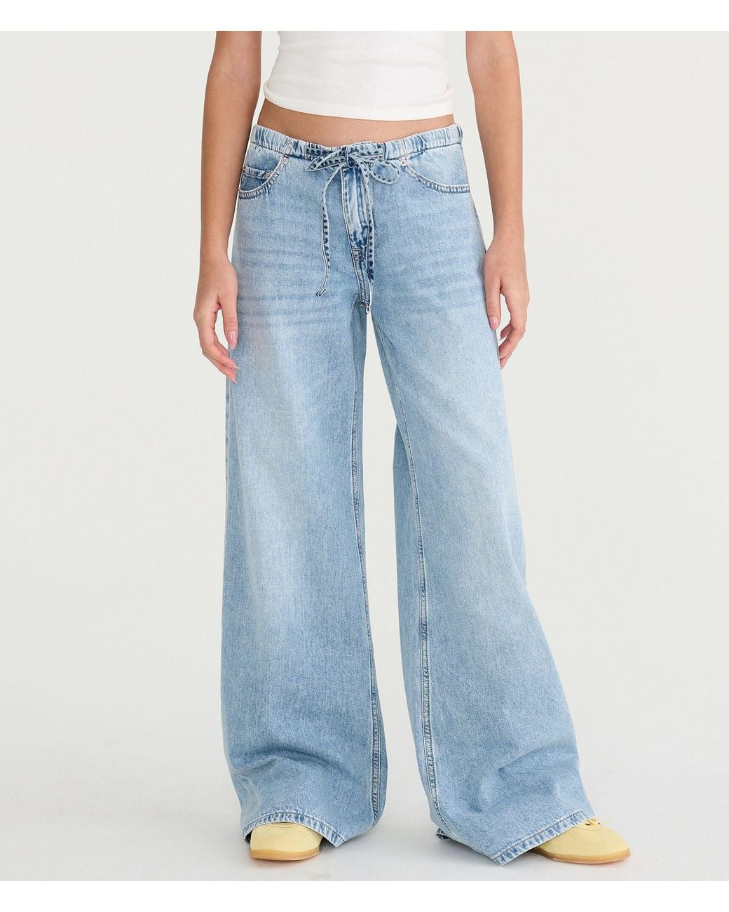 Aéropostale Super Low-Rise Ultra Wide Leg Denim Beach Pants in Blue | Lyst