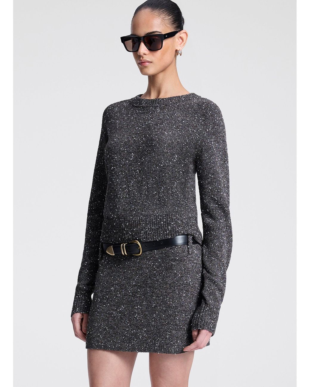 A.L.C. Stella Boucle Tweed Mini Skirt in Gray | Lyst