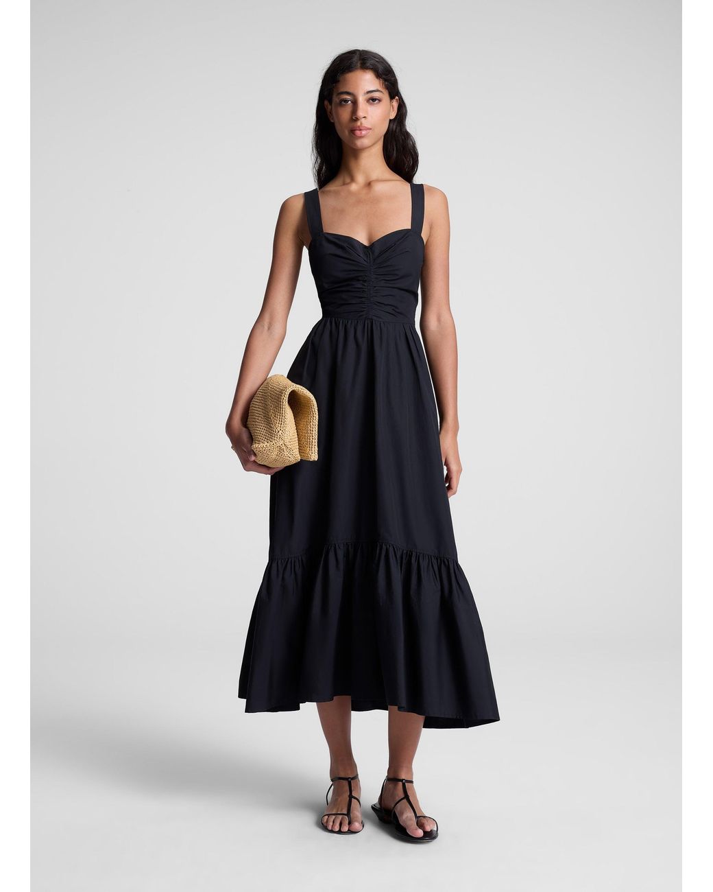 A.L.C. Lilah Ii Cotton Midi Dress in White | Lyst