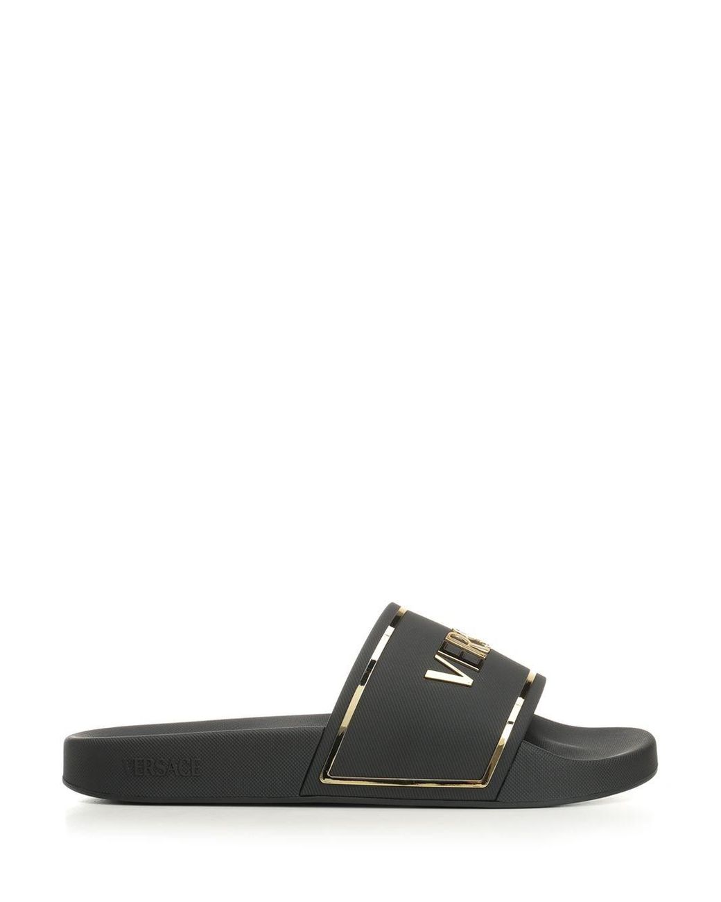Versace Rubber Beach Slipper in Black | Lyst