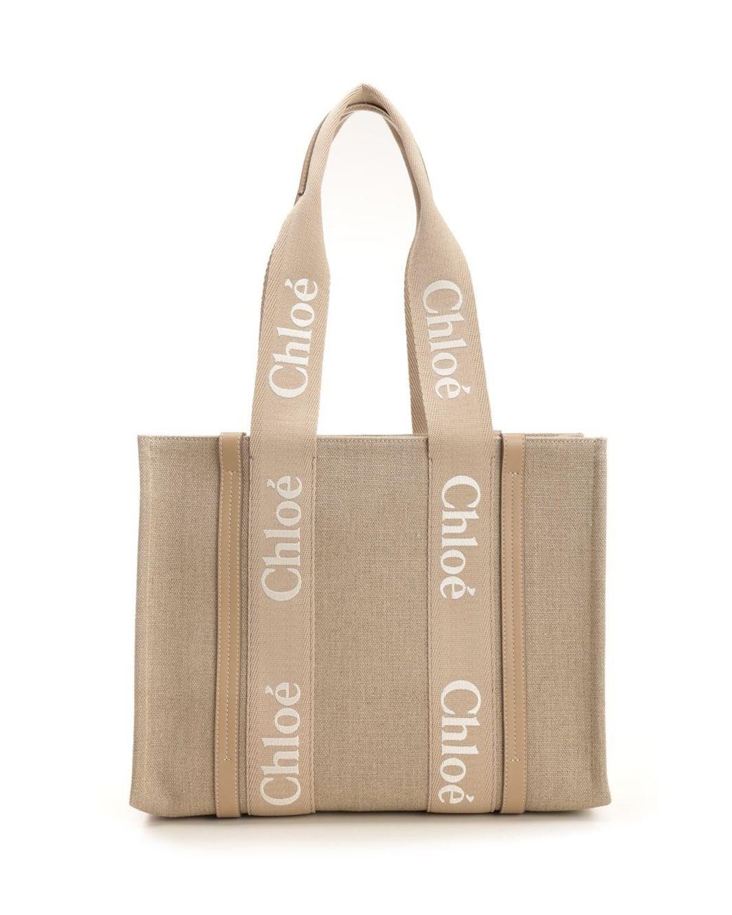 Chloé Medium "woody" Tote Bag in Natural | Lyst