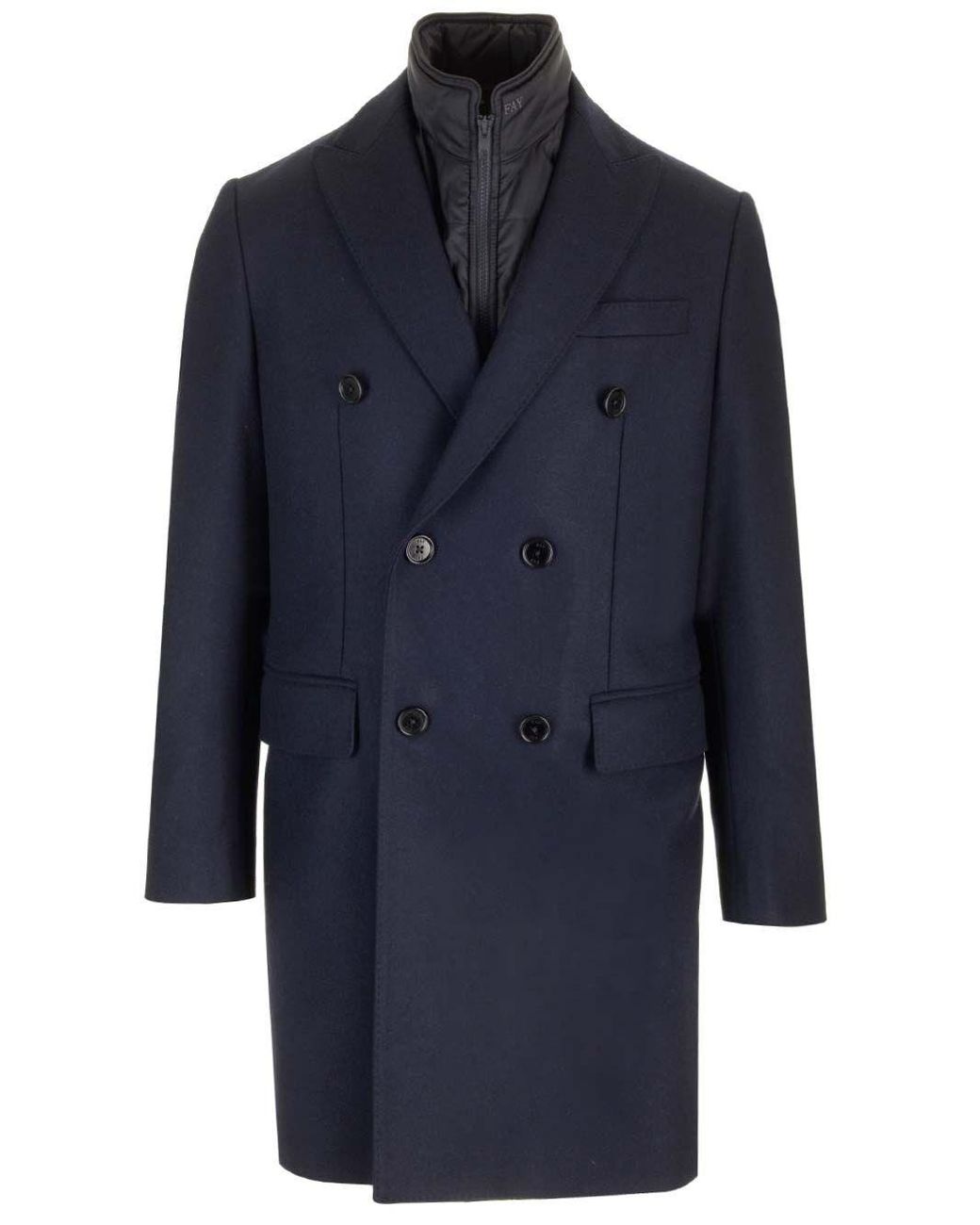 Fay Double Breasted Wool And Cashmere Double Coat in Blue for Men | Lyst Fay Double Breasted Wool And Cashmere Double Coat in Blue for Men | Lyst