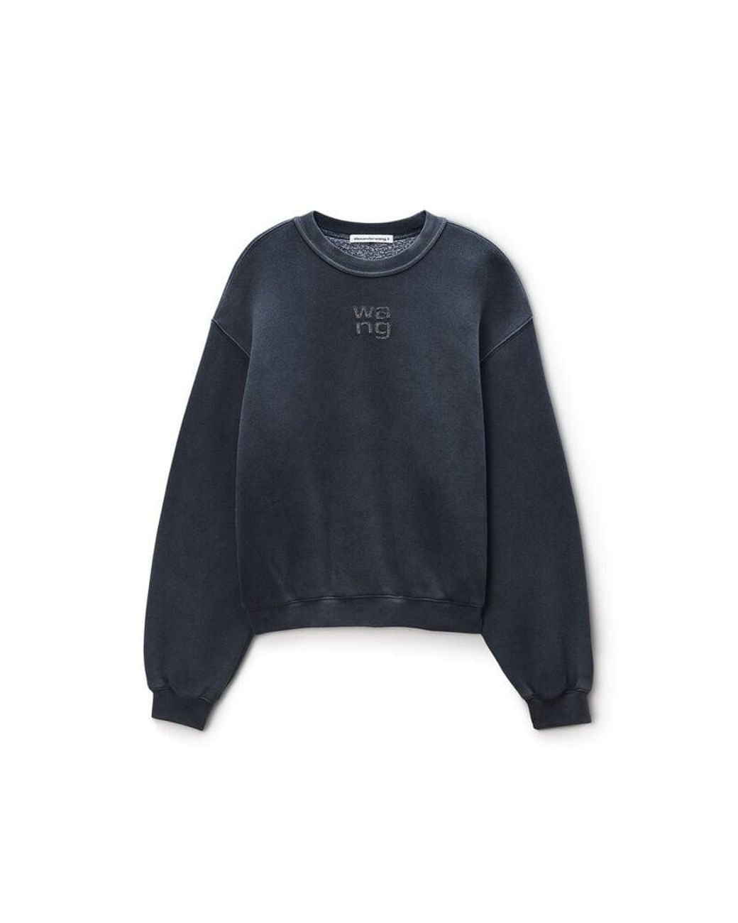 Alexander Wang Crystal Hotfix Logo Sweatshirt in Blue | Lyst UK