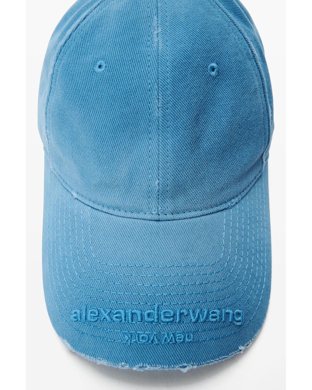 Alexander Wang Distressed Baseball Cap in Blue | Lyst