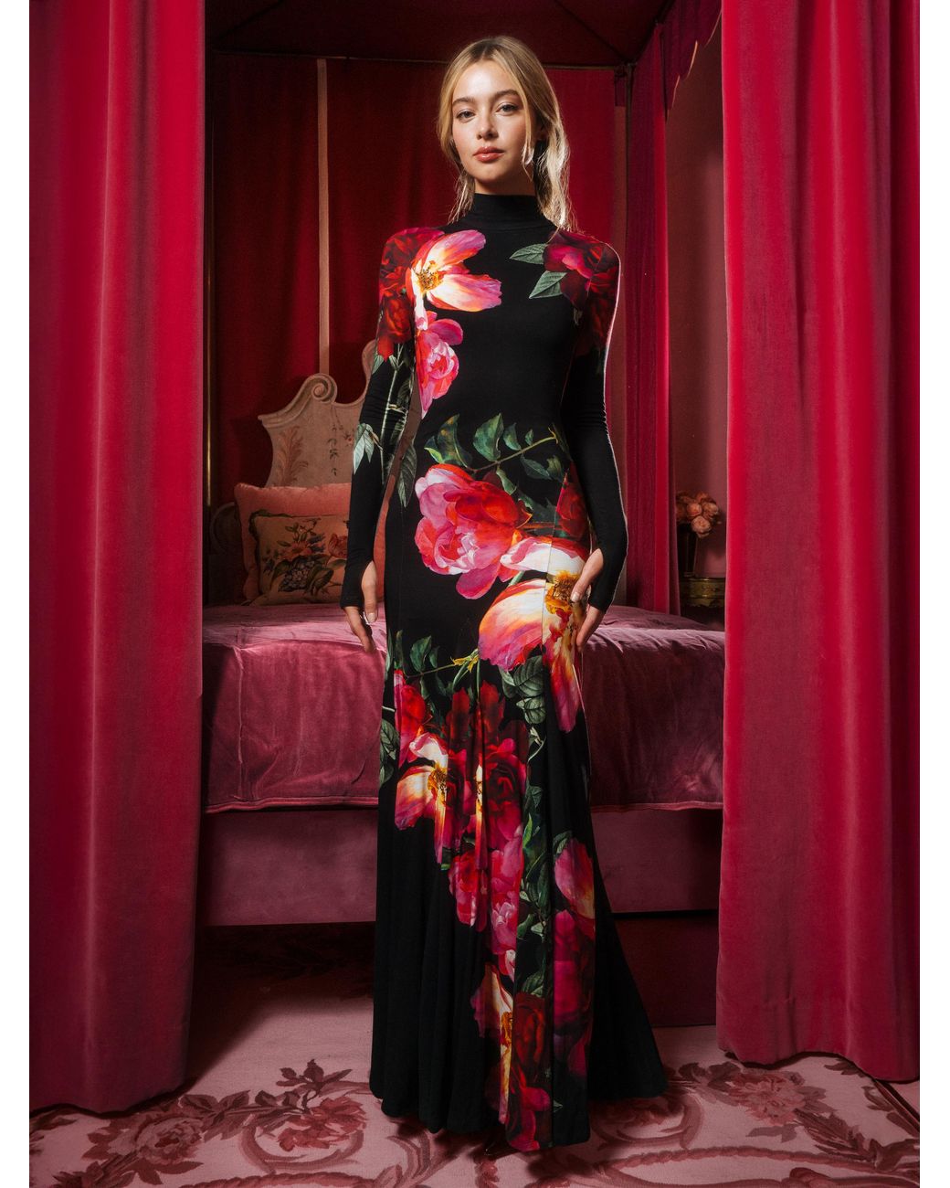 Alice + Olivia Augusta Turtleneck Maxi Dress | Lyst