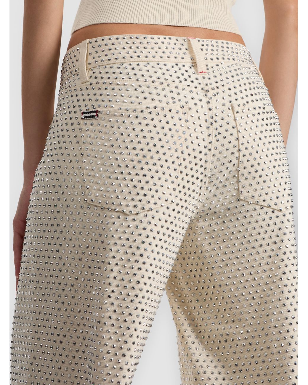 Alice + Olivia Amazing Embellished Jean in Natural | Lyst