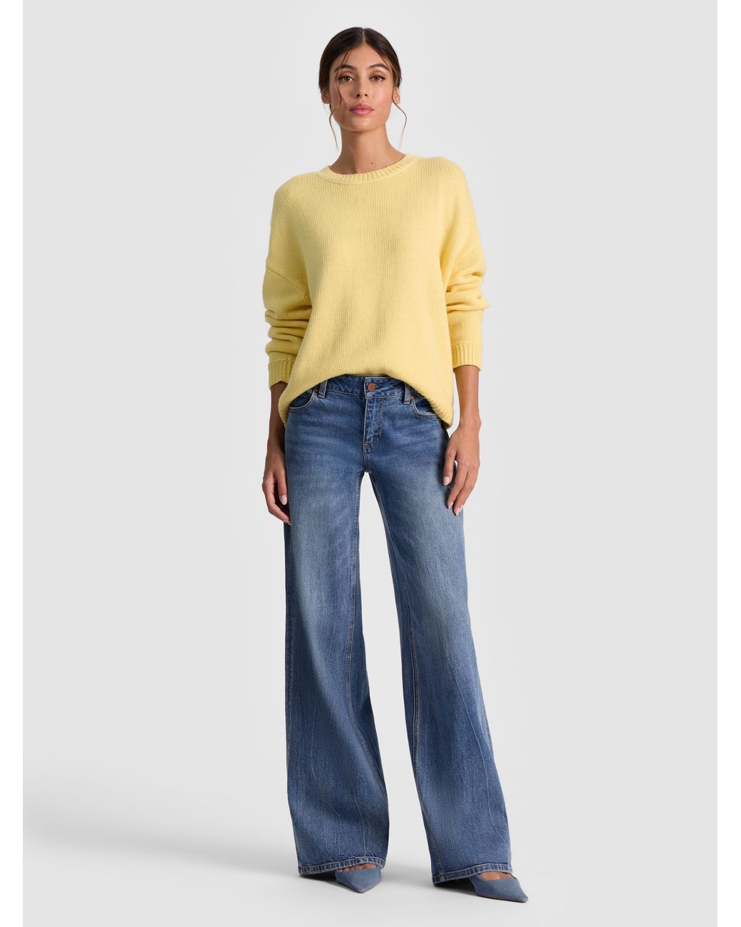 Alice + Olivia Ensley Crewneck in Blue | Lyst