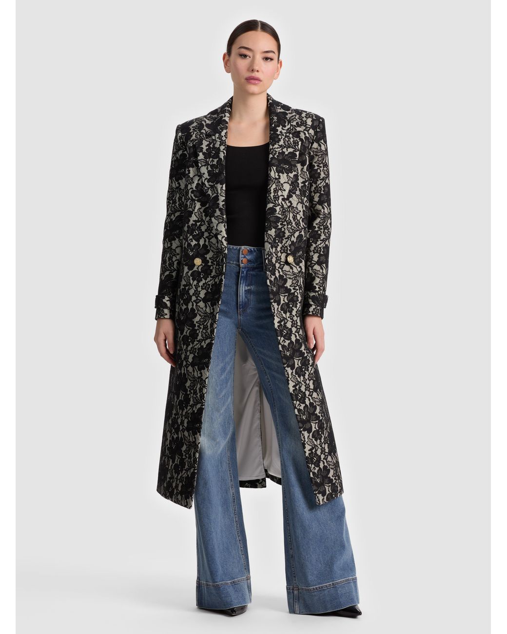 Alice + Olivia Jimmy Lace Coat in Blue | Lyst