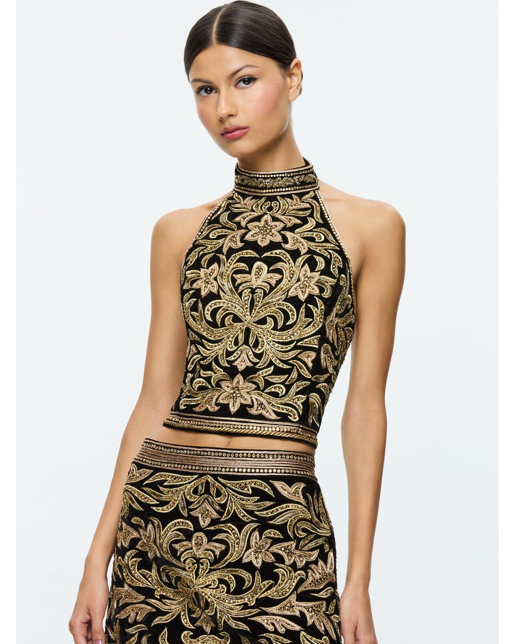 Alice + Olivia Gatz Embellished Top | Lyst