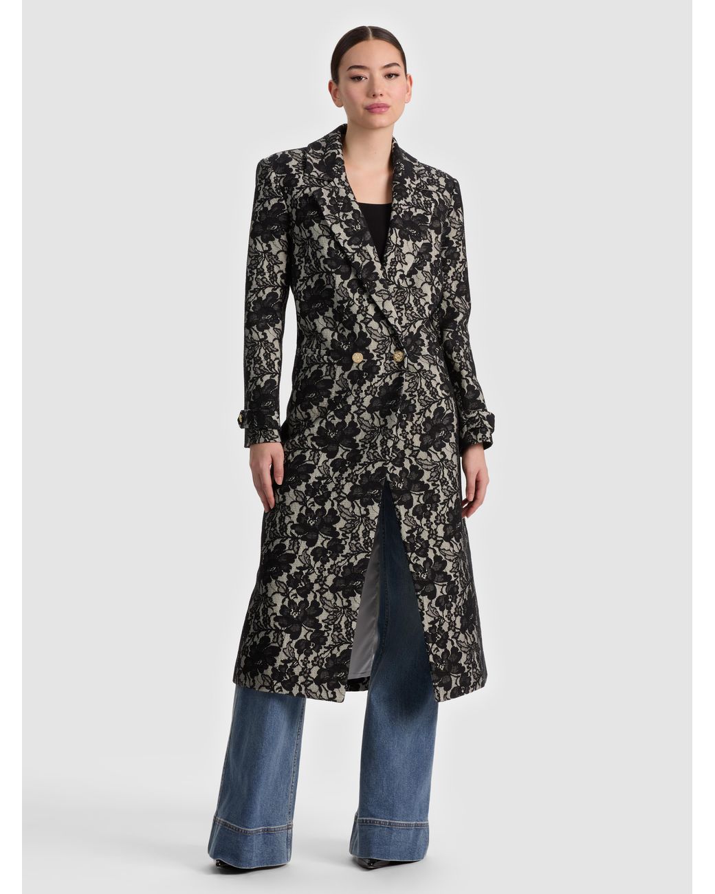 Alice + Olivia Jimmy Lace Coat in Blue | Lyst