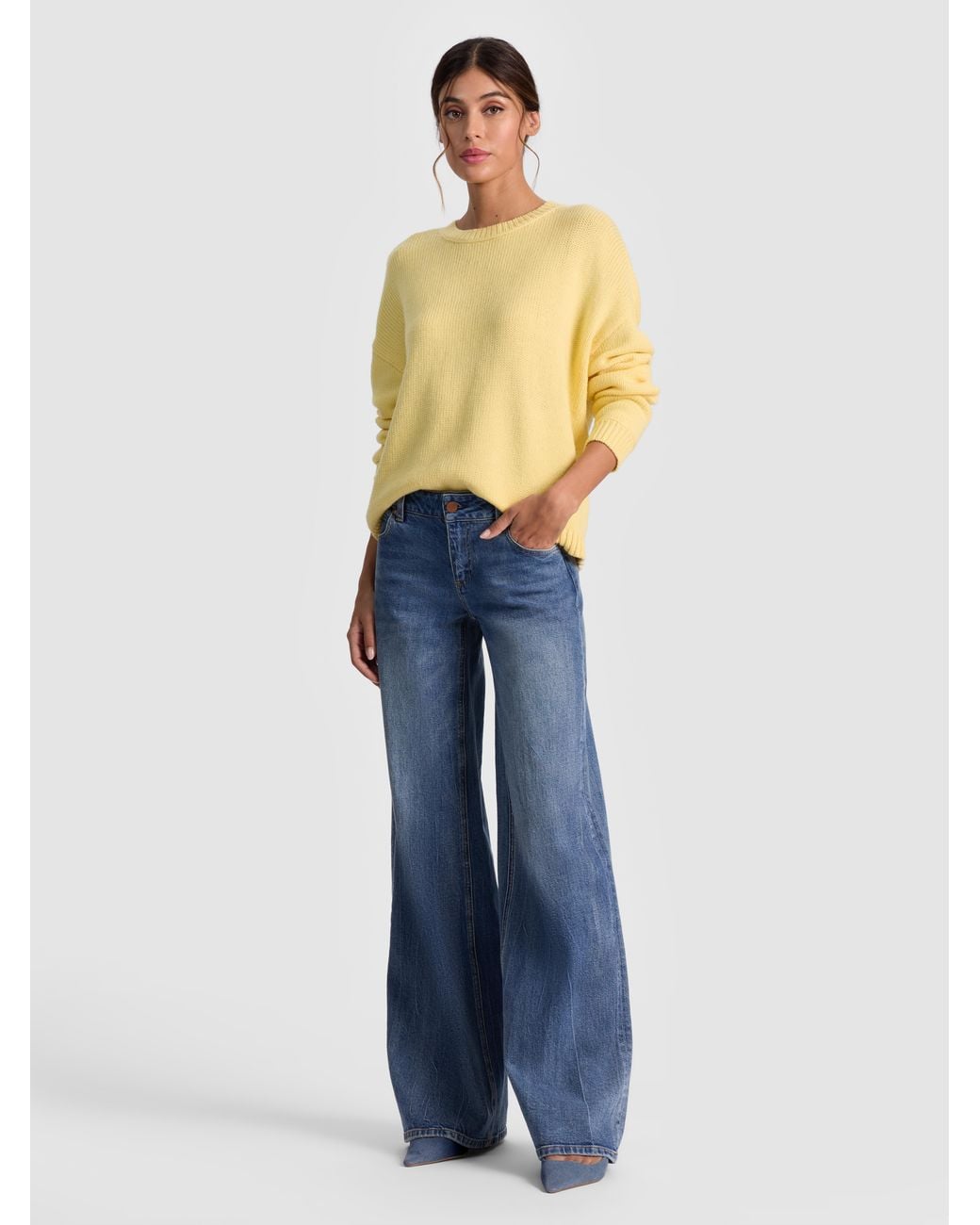 Alice + Olivia Ensley Crewneck in Blue | Lyst