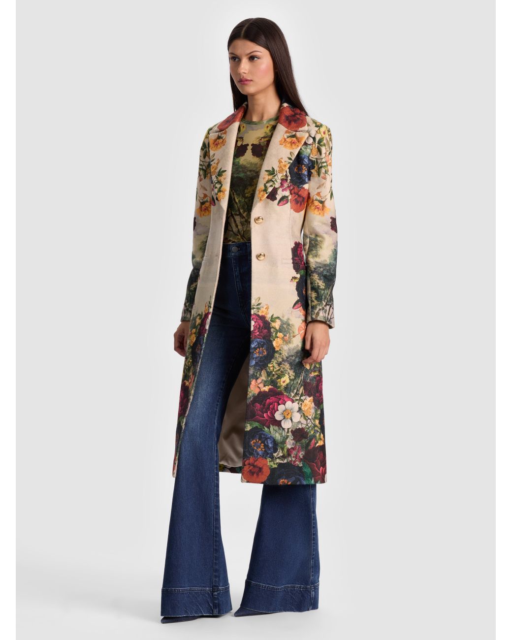 Alice + Olivia Joelle Belted Coat in Blue | Lyst