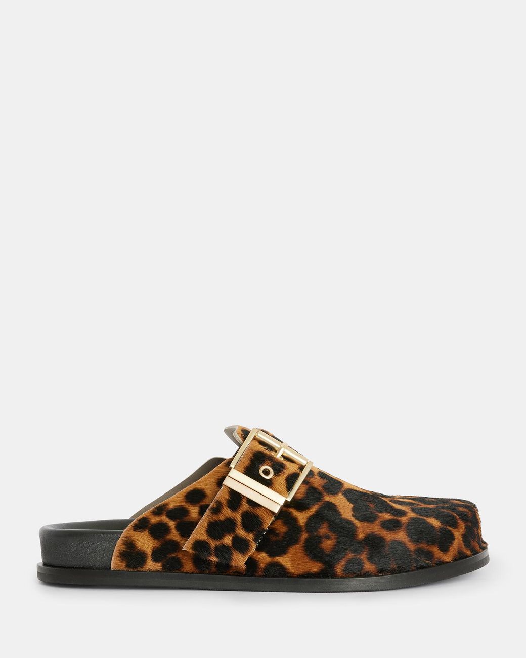 AllSaints Venus Leopard Print Mule Slip On Shoe in Brown | Lyst