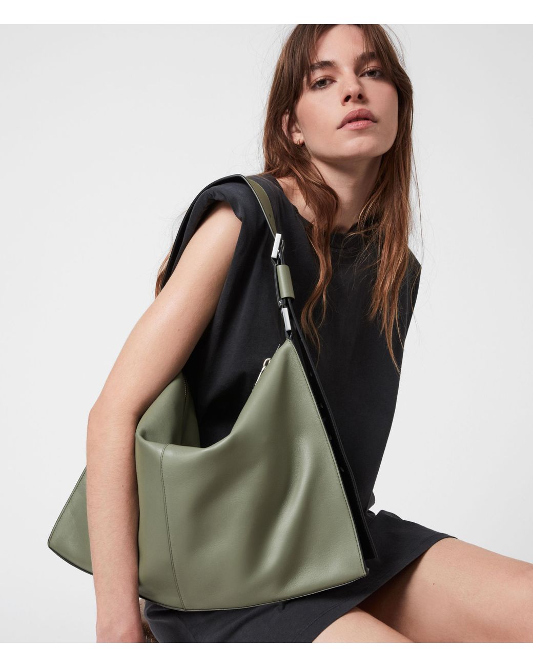 AllSaints Edbury Shldr Bag Womens in Green | Lyst