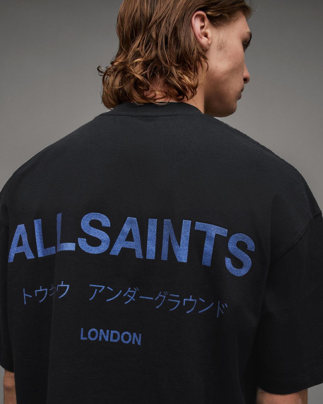 AllSaints Underground Oversized Crew Neck T-shirt, in Blue for Men ...