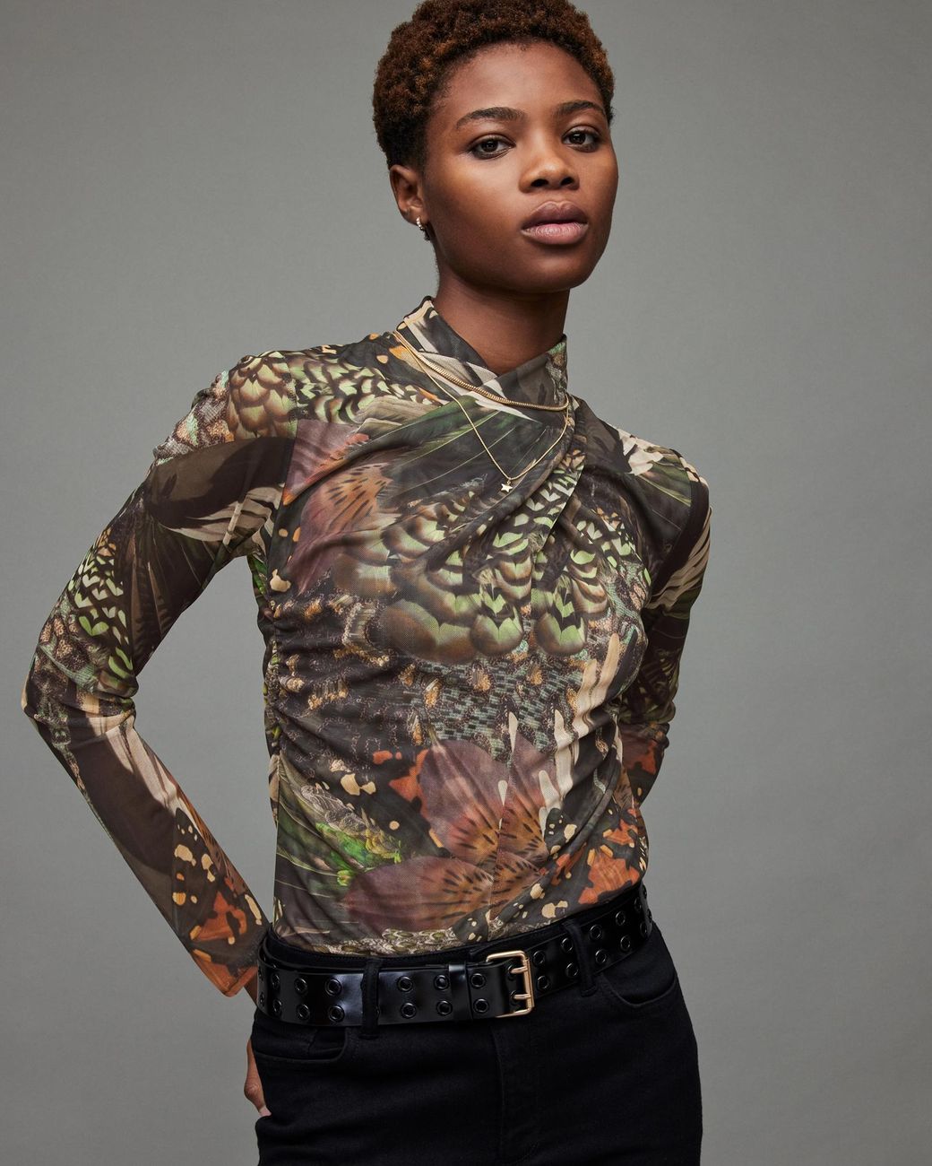 AllSaints Women's Tia Gene Top in Gray | Lyst