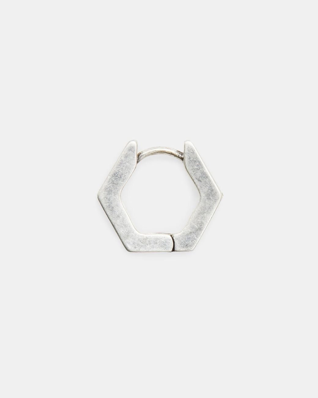 AllSaints Hex Sterling Bolt Hoop Earring in White for Men | Lyst