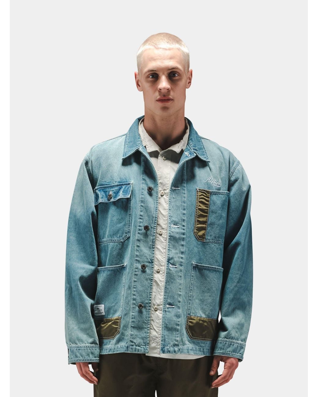 Alpha Industries Denim Relaxed Chore Coat in Blue | Lyst