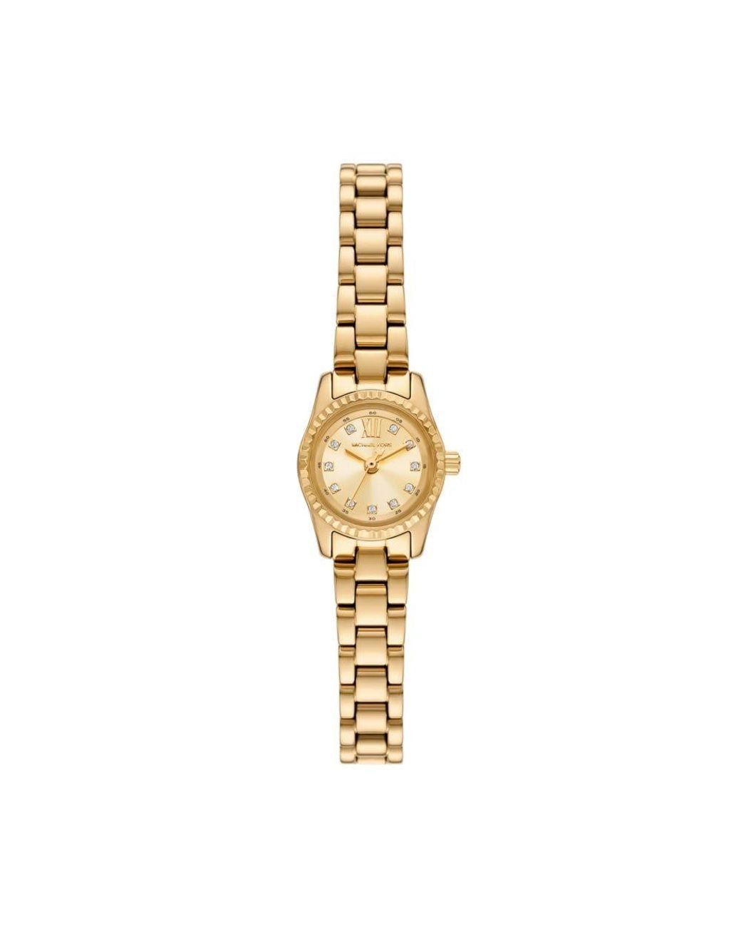 Michael Kors Lexington Three-hand Gold-tone Stainless Steel Watch in ...
