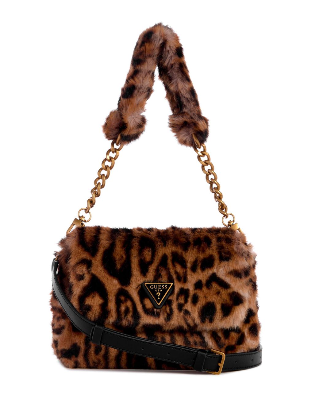 Guess Samia Flap Shoulder Bag in Brown | Lyst