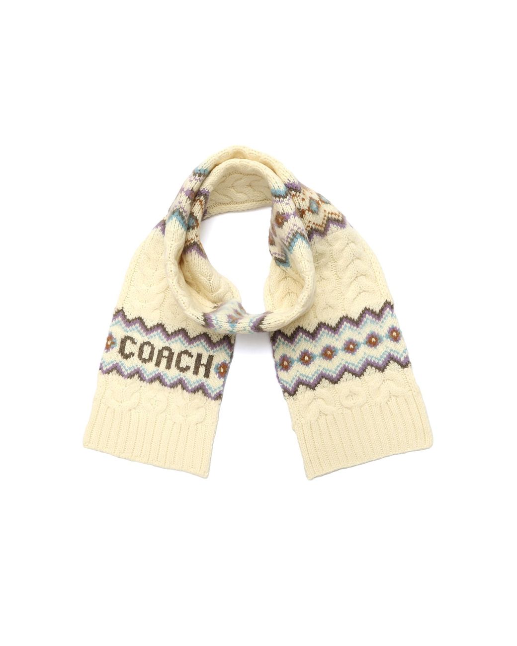 COACH Fair Isle Knit Scarf | Lyst