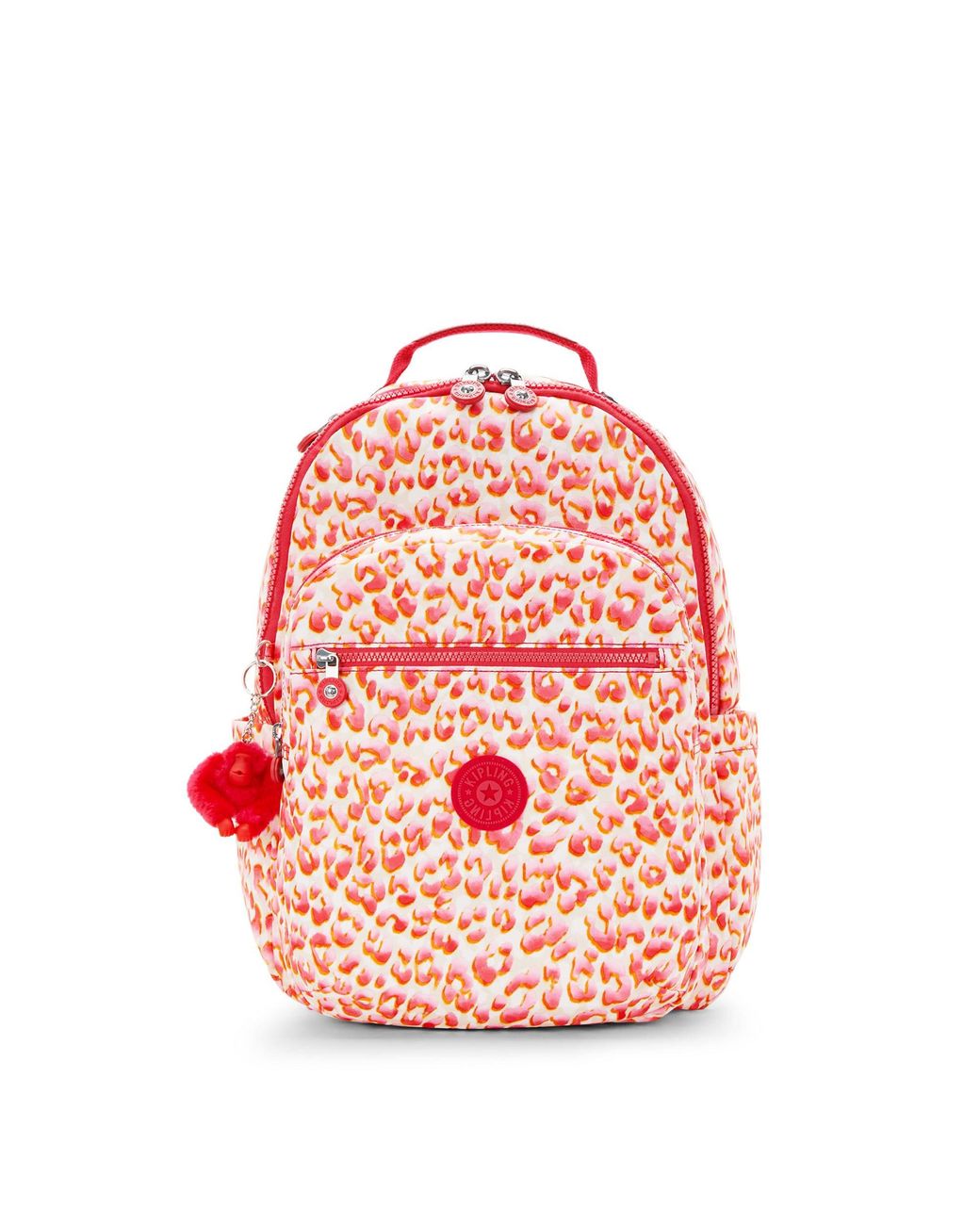 Kipling Backpack Seoul Latin Cheetah Large in Red | Lyst
