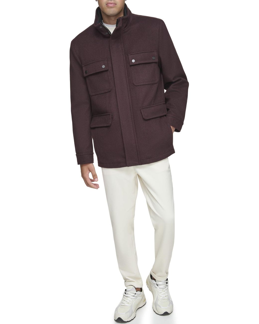 Andrew Marc Wool Coat-mid And Full Length in Red for Men | Lyst