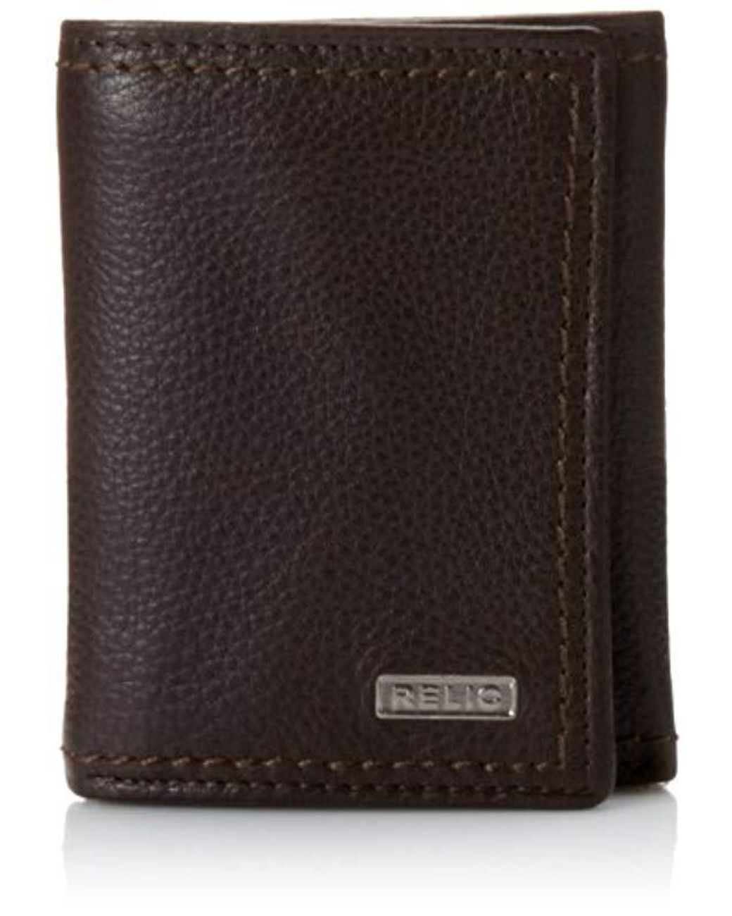 Fossil Relic By Leather Trifold Wallet in Brown for Men | Lyst