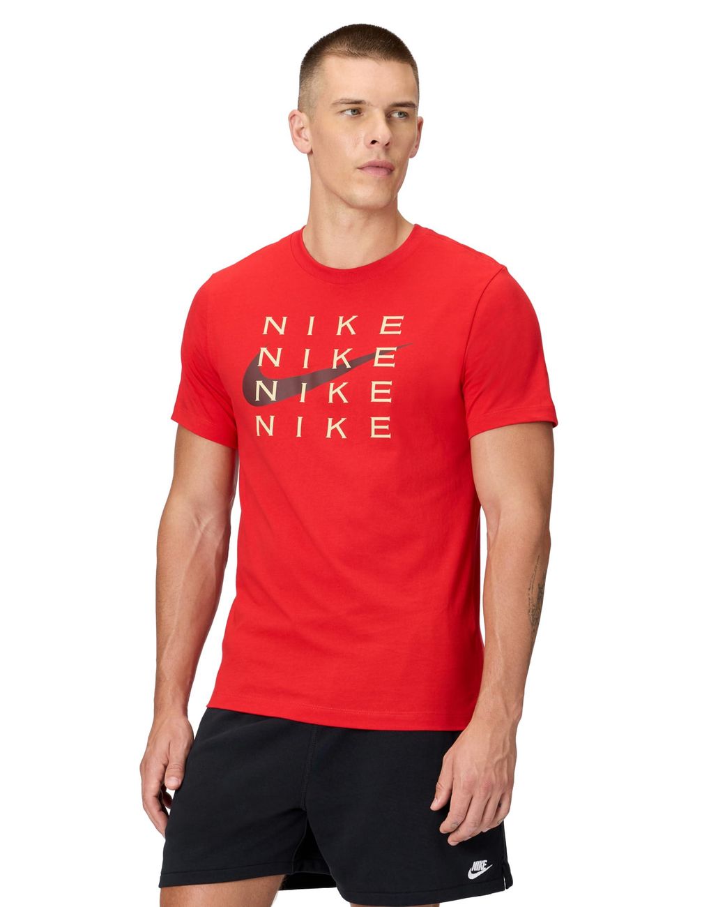 Nike Sportswear T-shirt Swoosh Stack in Red for Men | Lyst