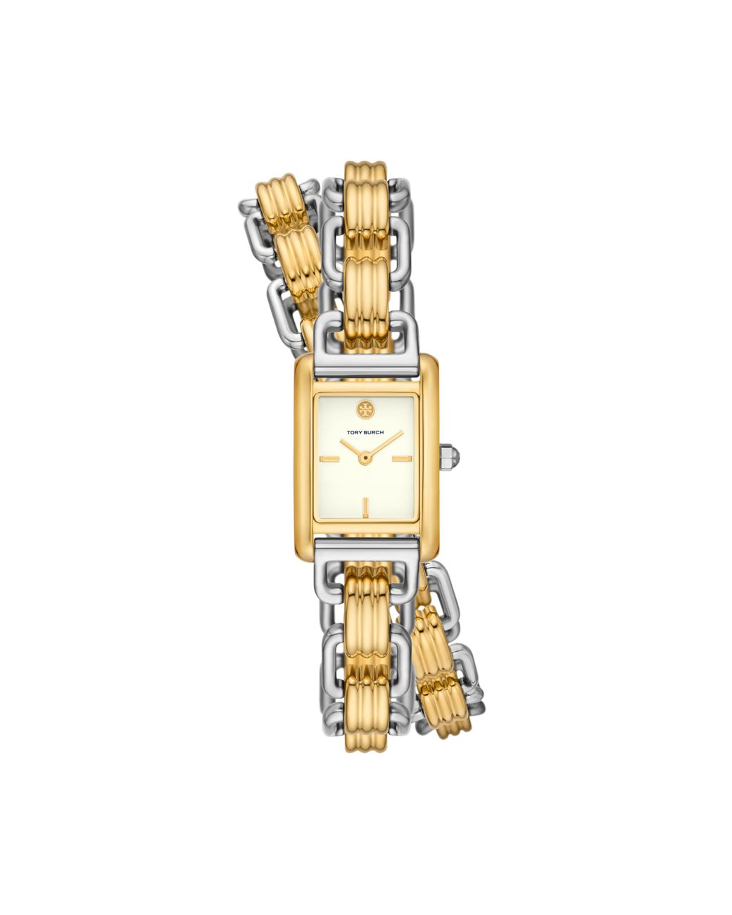 Tory Burch Eleanor Mini Two-tone Stainless Steel Double Wrap Bracelet ...
