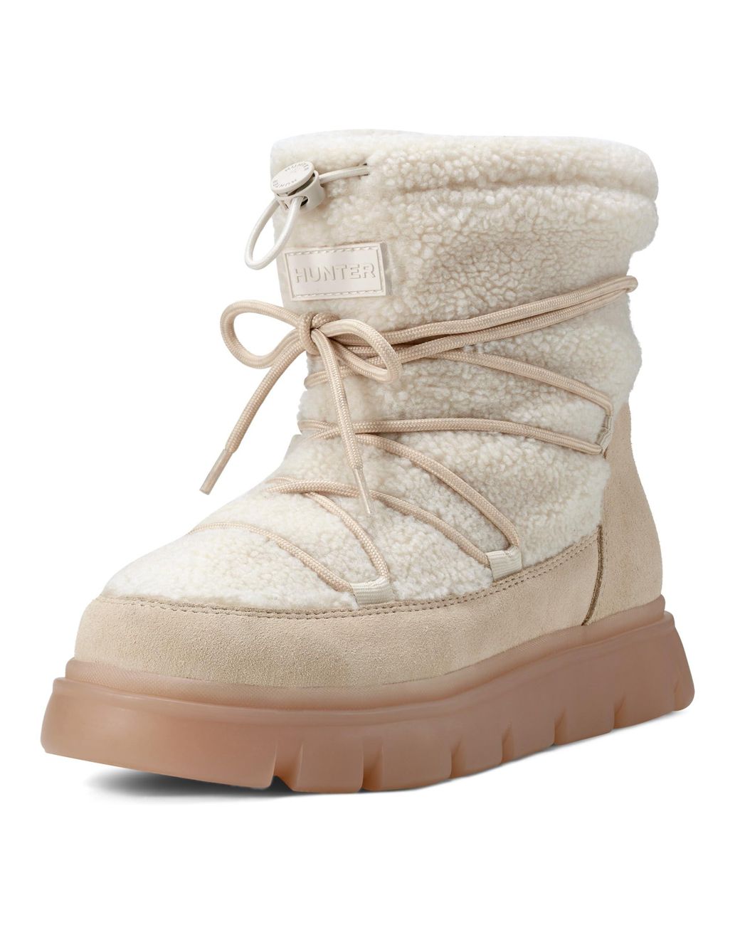 HUNTER Misty Waterproof Ankle Boot in Natural | Lyst