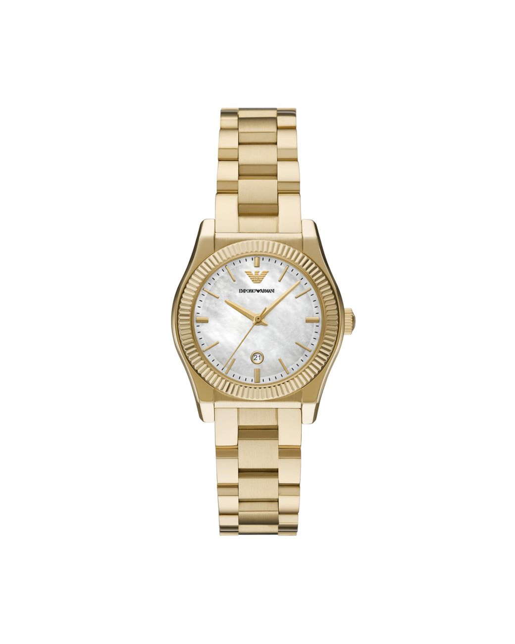 Emporio Armani Three-hand Date Gold-tone Stainless Steel Watch in ...