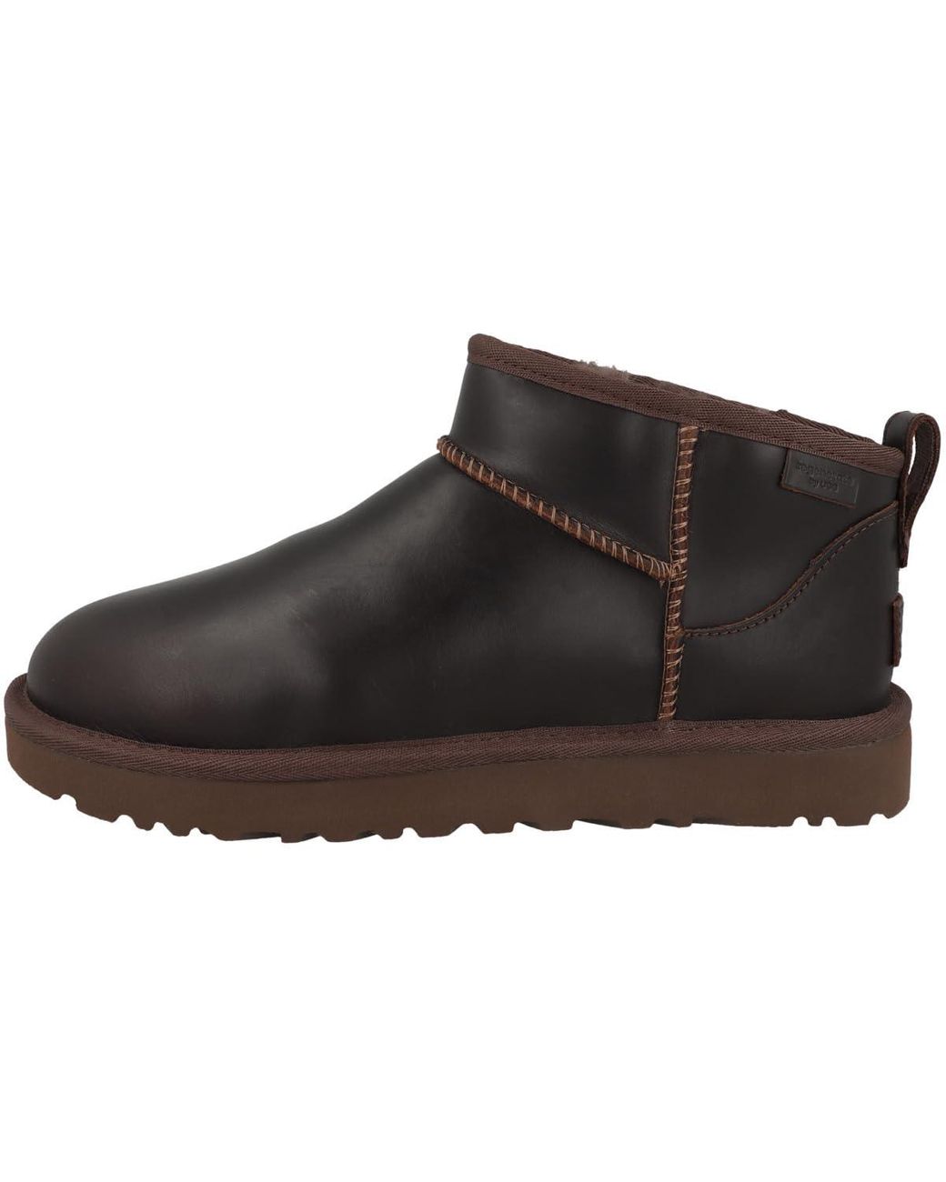 UGG Classic Ultra Mini Leather Regen Ankle Boot in Black | Lyst
